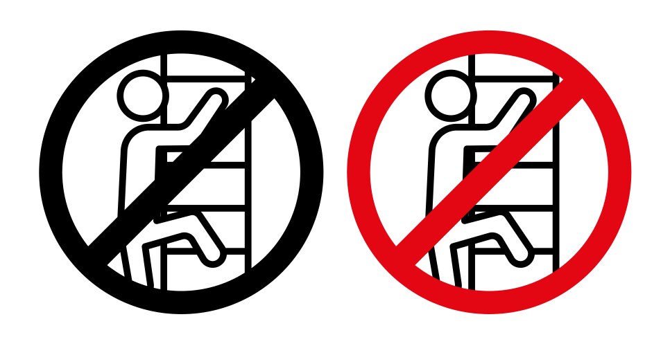 No climbing allowed sign icon set safety prohibit Vector Image