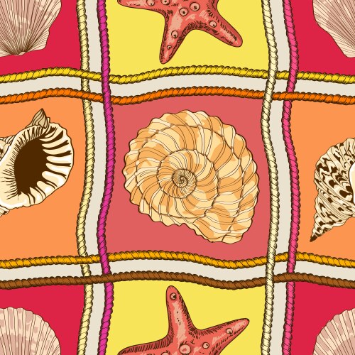 Nautical patchwork seamless pattern Royalty Free Vector