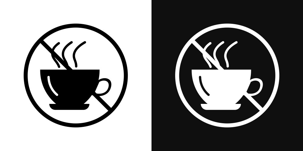 No coffee cup sign icon set prohibition Royalty Free Vector