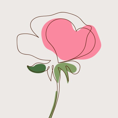Sticker one line art style strawberry Royalty Free Vector