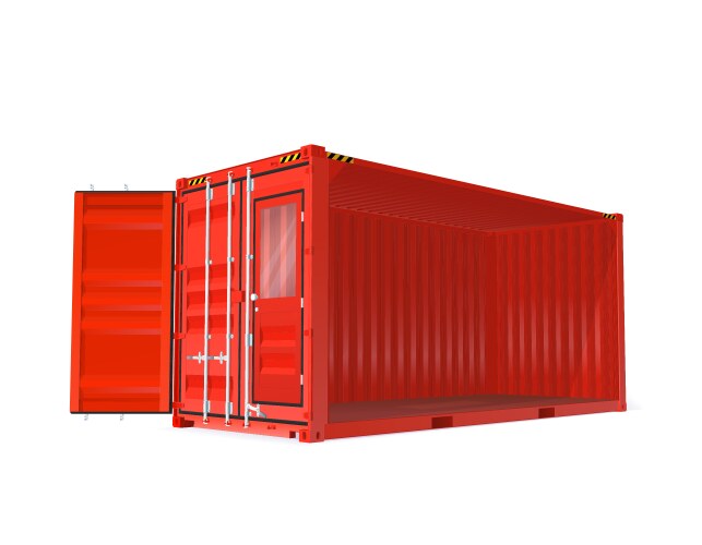 Red and blue shipping container box Royalty Free Vector