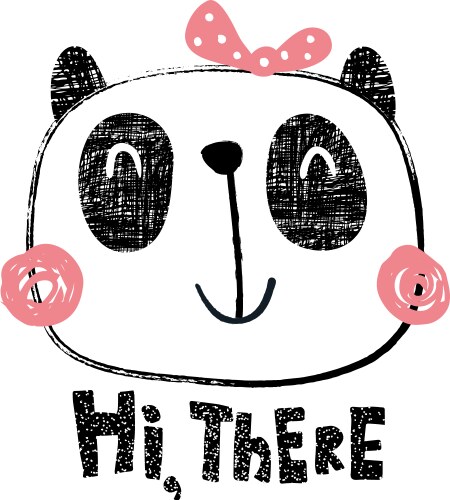 Hello panda Royalty Free Vector Image - VectorStock