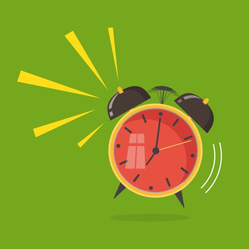 Cartoon alarm clock ringing wake up morning Vector Image