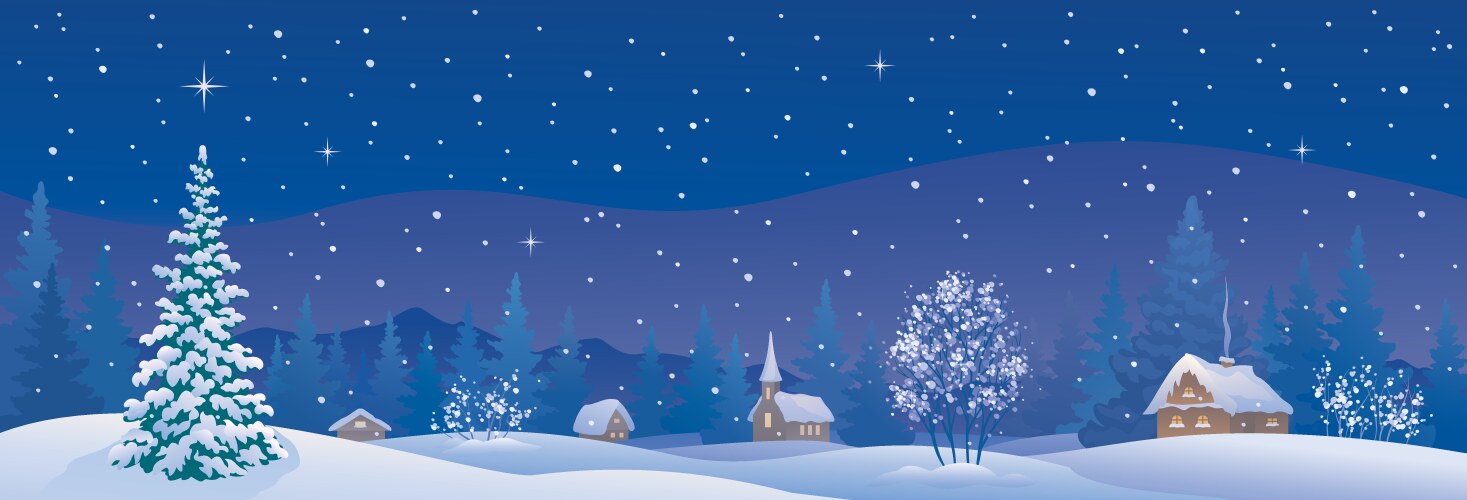 Christmas village Royalty Free Vector Image - VectorStock