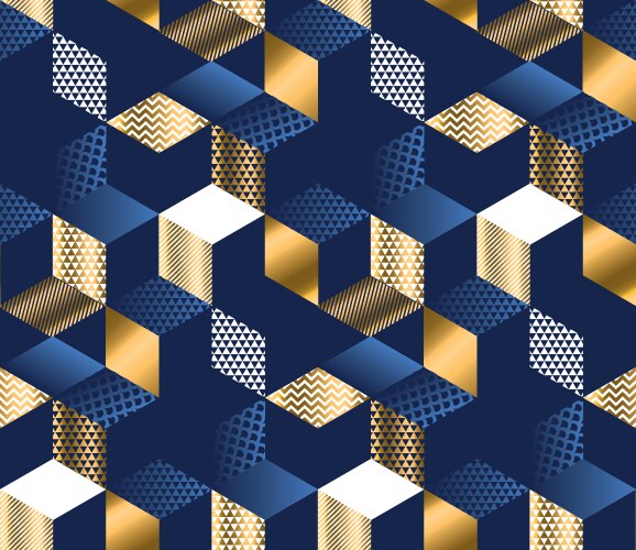 Abstract cubes 3d seamless patternisometric style Vector Image