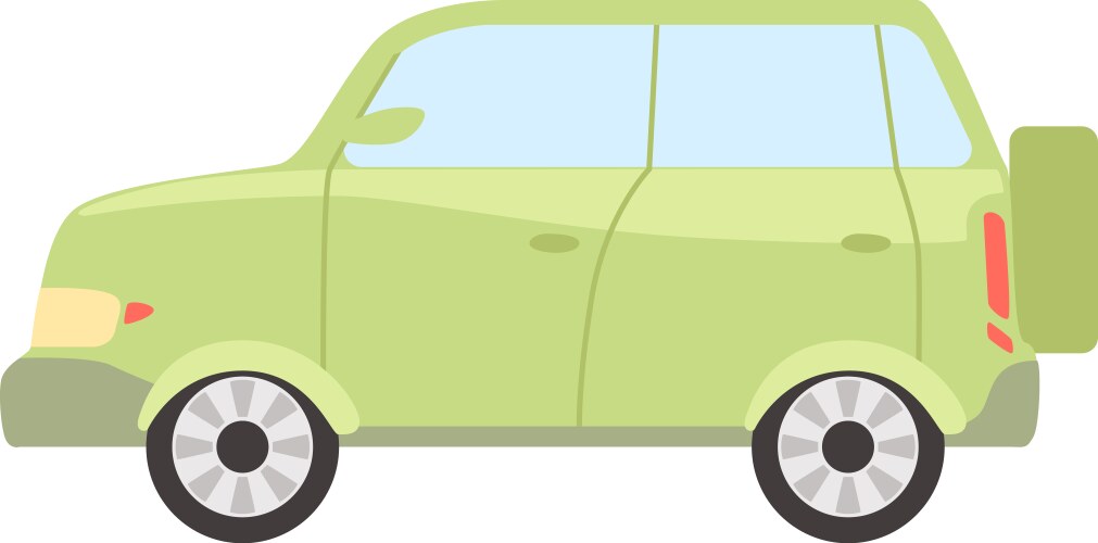 Cartoon passenger minivan car side view Royalty Free Vector