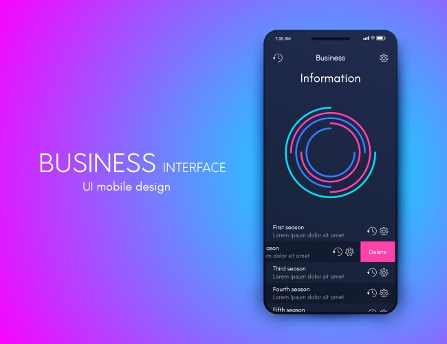 Register form mobile ui design Royalty Free Vector Image