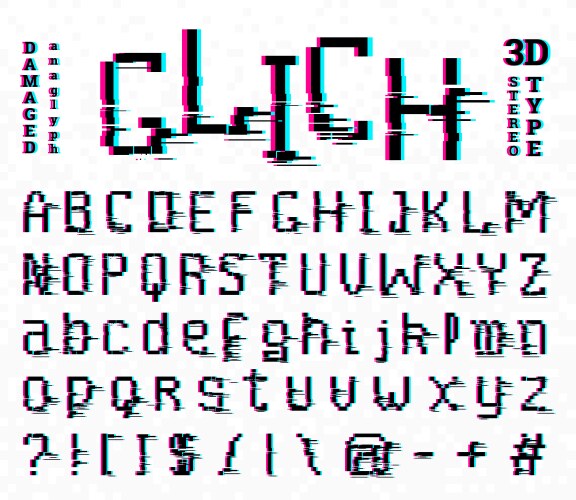 Pixel retro font 8-bit alphabet Royalty Free Vector Image