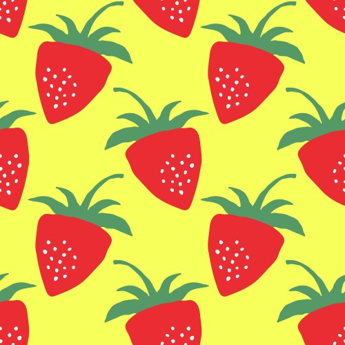 Strawberry fruit pattern food print for kids Vector Image