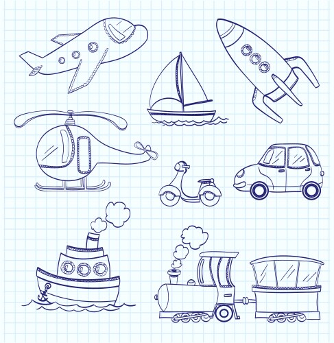 Cartoon transportation Royalty Free Vector Image