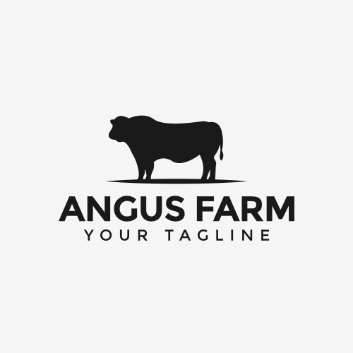 Black angus cattle logo emblem design template Vector Image