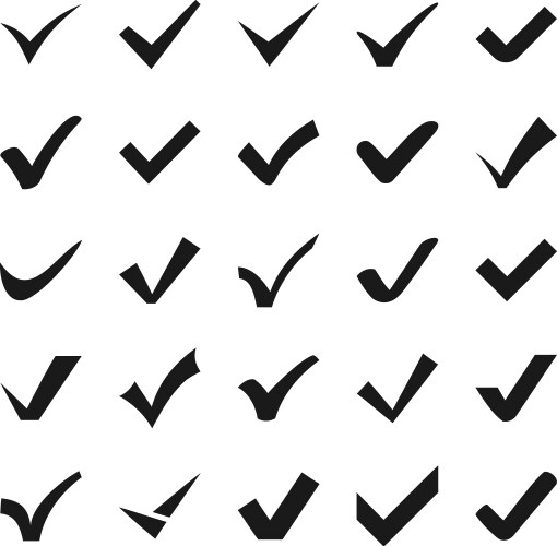Check mark icons Royalty Free Vector Image - VectorStock