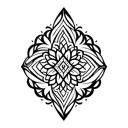 Diamond pattern ornament batik design element Vector Image