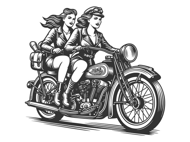 Women in Motorcycle Vector Images (over 450)