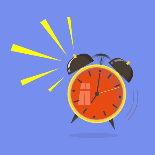 Cartoon alarm clock ringing wake up morning Vector Image