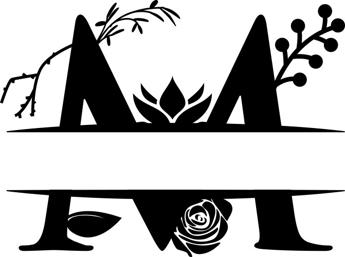 Decorative monogram split letter graphic design Vector Image