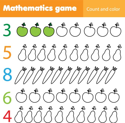 Count from one to ten cute characters and numbers Vector Image