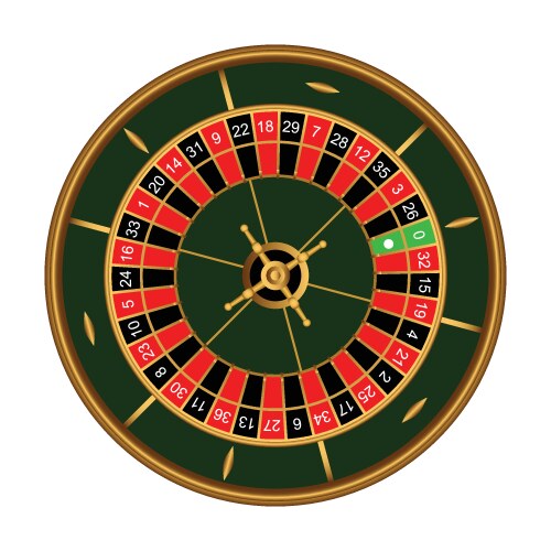 Roulette casino wheel template with double zero Vector Image