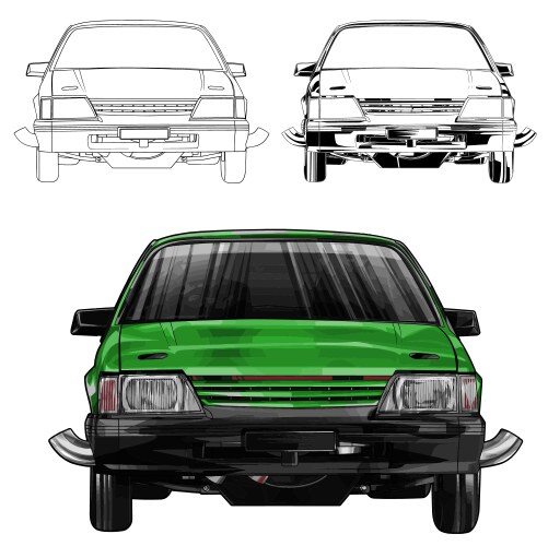Green drag racing car with black strip Royalty Free Vector