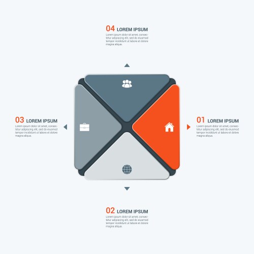Multi-layered area infographic chart design Vector Image