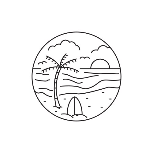 Beach line Royalty Free Vector Image - VectorStock