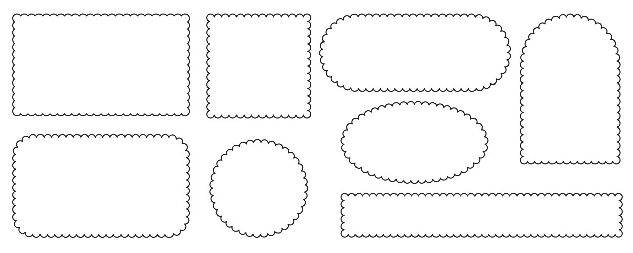 Scallop edge lace borders frame lines or dividers Vector Image