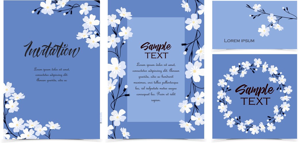 Blue forget me not flowers Royalty Free Vector Image