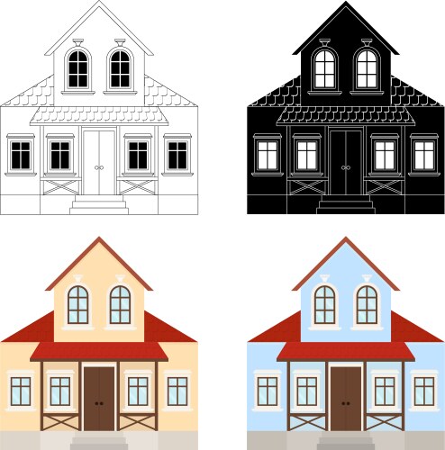 Two-storey house Royalty Free Vector Image - VectorStock