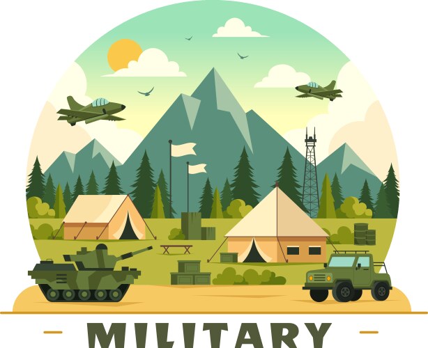Military army forces featuring soldiers weapons Vector Image