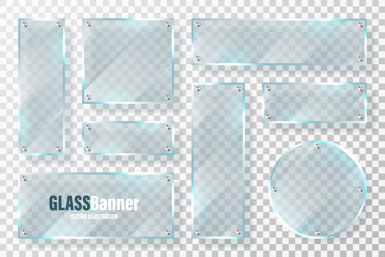 Glass frames with metal holder collection Vector Image