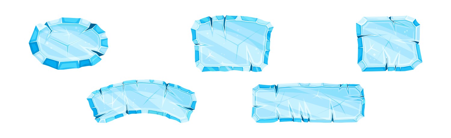Blue ice rectangular board as shaped element Vector Image