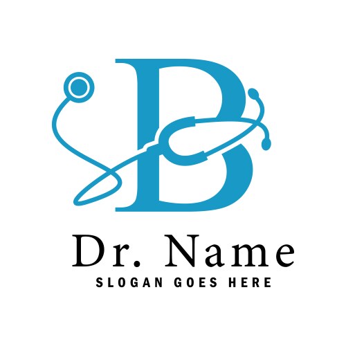 Letter x stethoscope logo alphabet doctor icon Vector Image