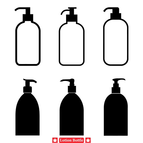 Refined shampoo bottle silhouette collection Vector Image