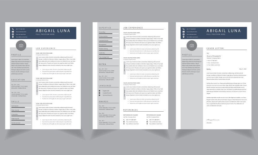 Clean and professional resume layout template Vector Image