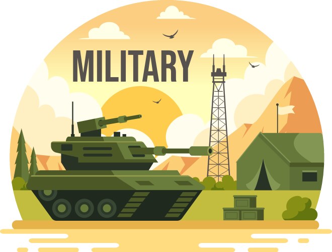 Military army forces featuring soldiers weapons Vector Image
