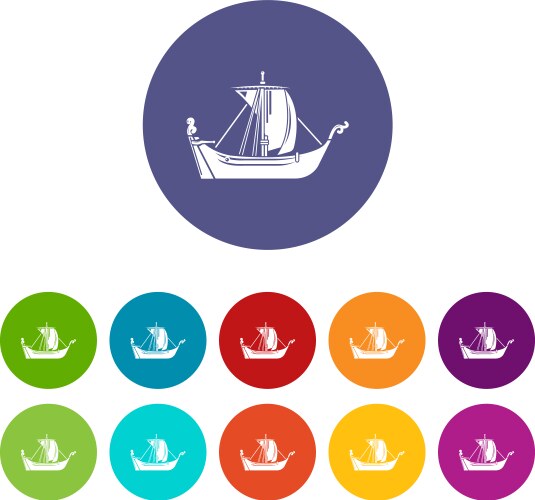 Ancient ship icon simple style Royalty Free Vector Image