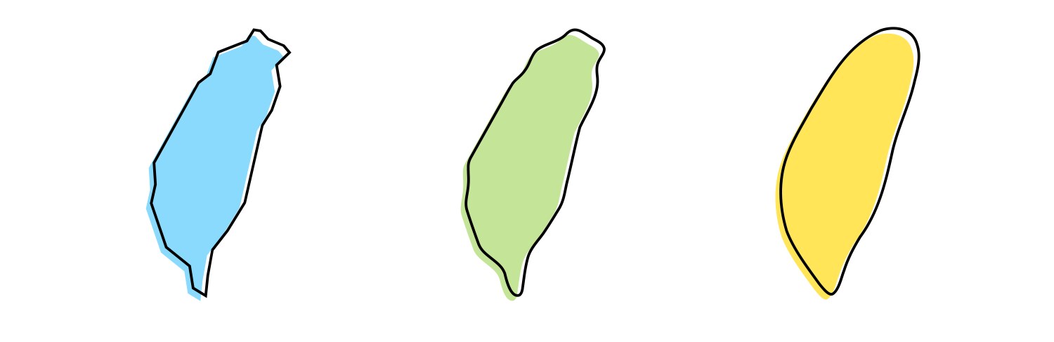 Taiwan simplified map Royalty Free Vector Image
