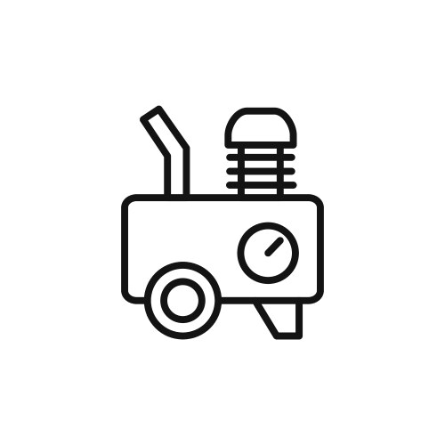 Air compressor pump icon black and white outline Vector Image