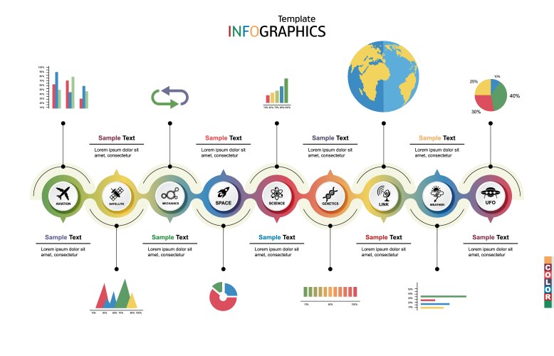 Light spectrum infographic physics of rays Vector Image