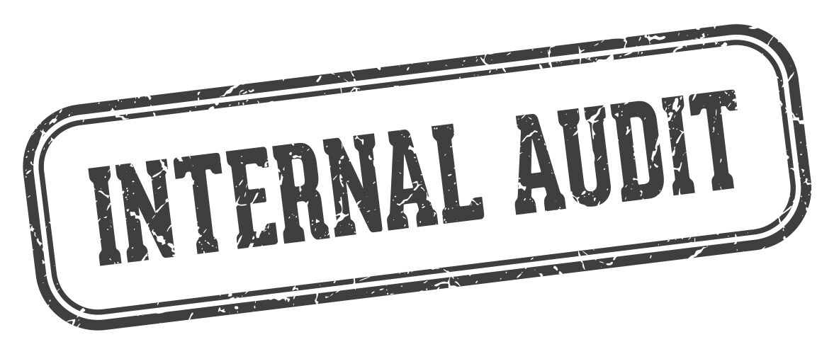 Internal audit stamp rectangular Royalty Free Vector Image