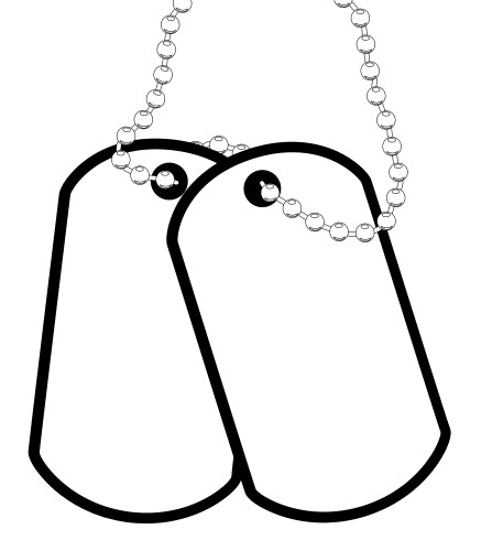 Soldier identity tag icon cartoon Royalty Free Vector Image