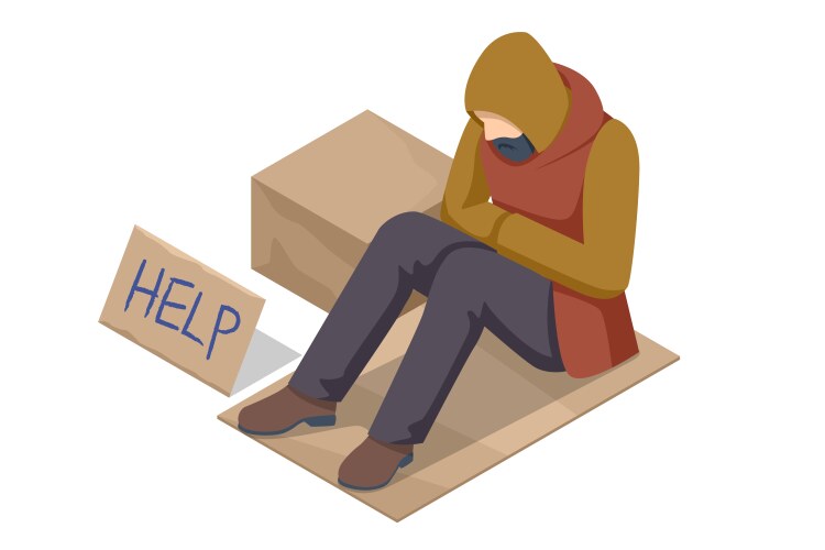 Homeless emoticon Royalty Free Vector Image - VectorStock