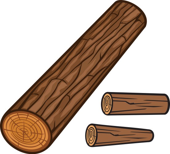 Wooden log or stump cartoon clip art Royalty Free Vector
