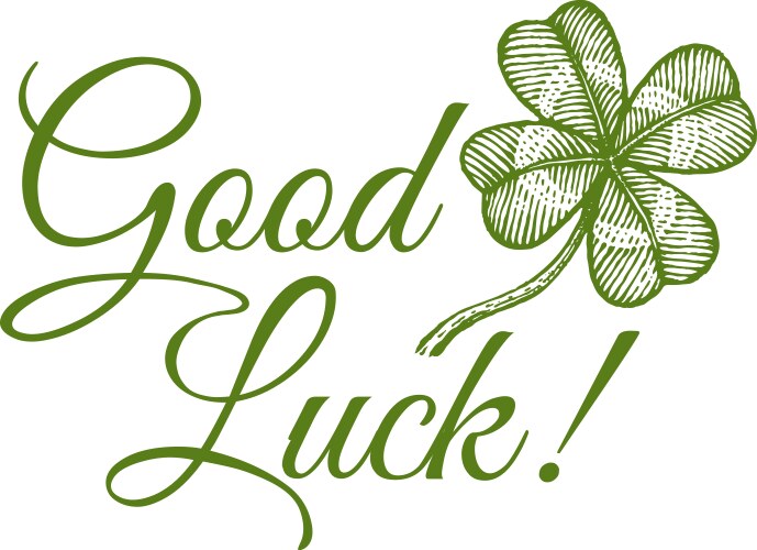 Clover with four leaf - vintage engraved Vector Image