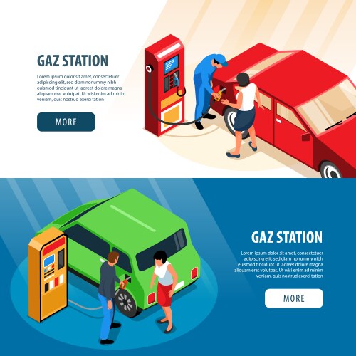 Gas station vertical banners Royalty Free Vector Image