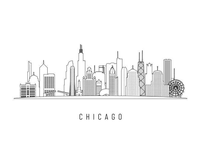 Chicago Skyline Line Vector Images (over 270)