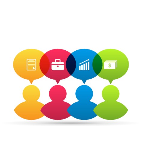 People icon in various color Royalty Free Vector Image