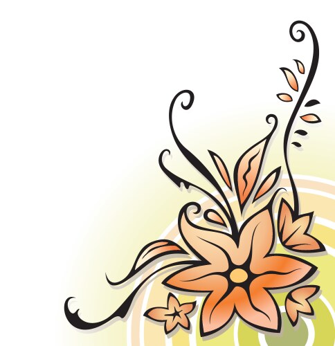 Floral corner border decorative design element Vector Image