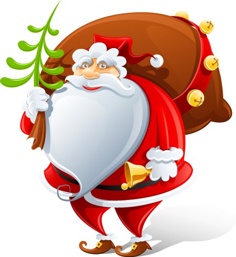 Santa claus with bell Royalty Free Vector Image