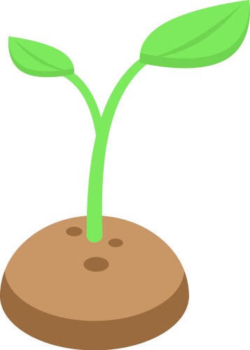 Bean plant growing icon cartoon style Royalty Free Vector
